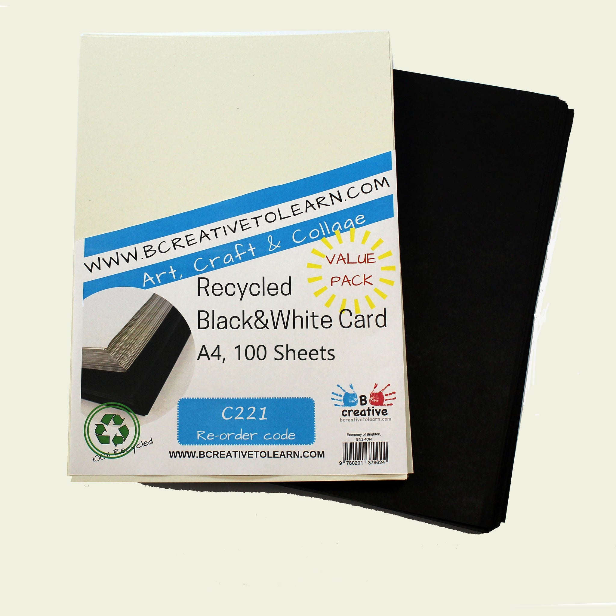Recycled A4 Black and White Card 100 Sheets – Economy of Brighton
